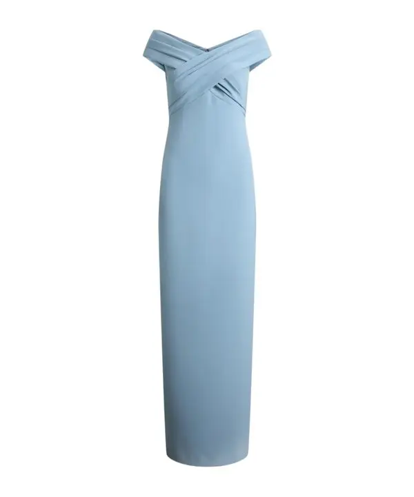 Ralph Lauren Pleated V-neck Gown