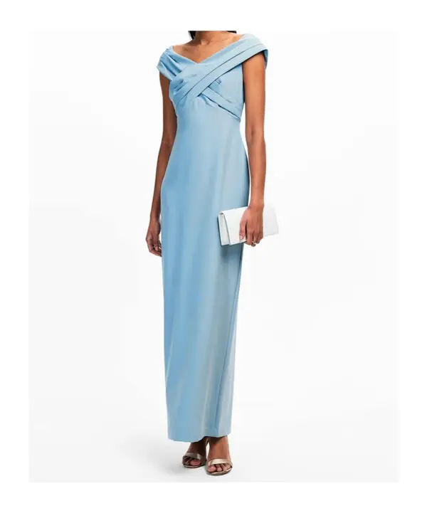 Ralph Lauren Pleated V-neck Gown