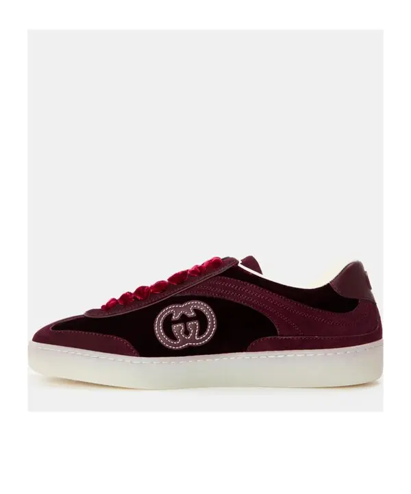 Gucci Velvet Sneakers With Side Logo