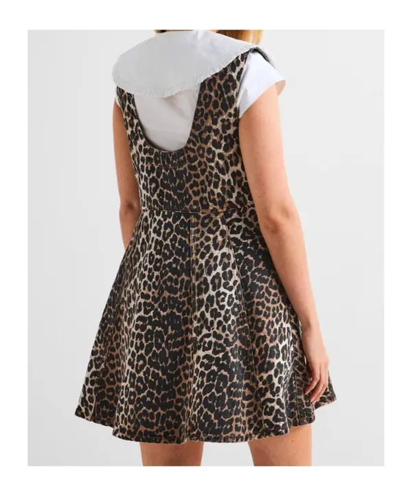 GANNI Sleeveless Leopard Print Dress