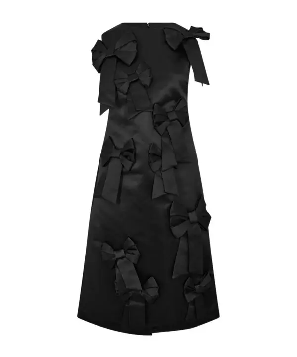 GANNI Sleeveless Bow Appliqué Dress