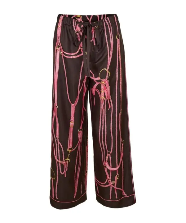 Gucci Printed Wide-leg Casual Pants - Black