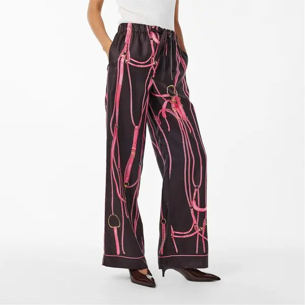 Gucci Printed Wide-leg Casual Pants - Black