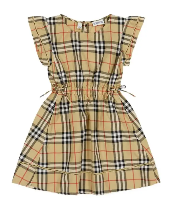 Burberry Plaid Shirt Dress With Drawstring Waist
