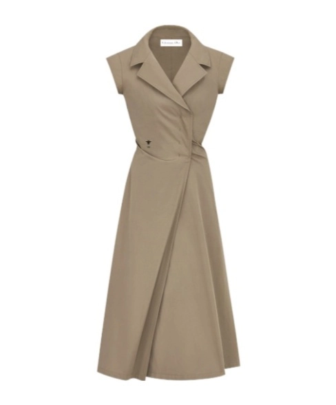 Dior Mid-length Lapel Dress - Olive
