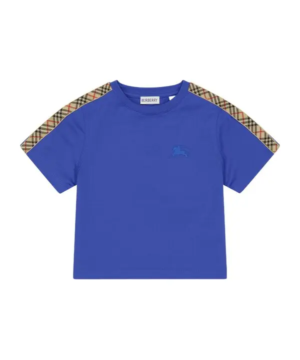 Burberry Logo Embroidered T-shirt - Blue