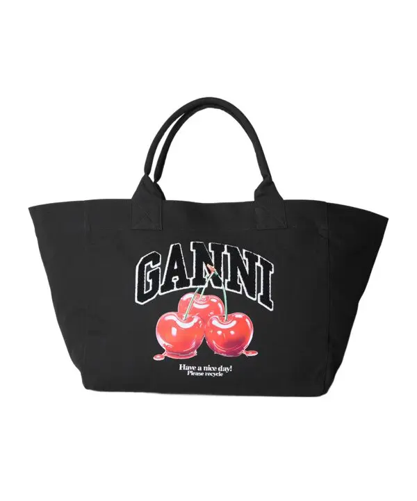 GANNI Extra Large Logo Tote Bag