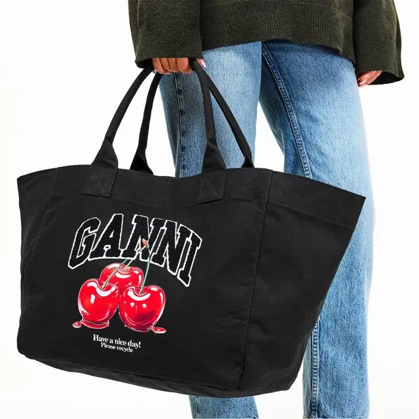 GANNI Extra Large Logo Tote Bag