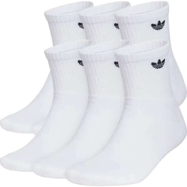 Adidas 6-pack Trefoil Performance Quarter Crew Socks