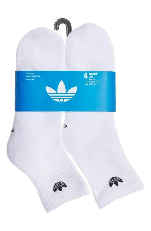 Adidas 6-pack Trefoil Performance Quarter Crew Socks