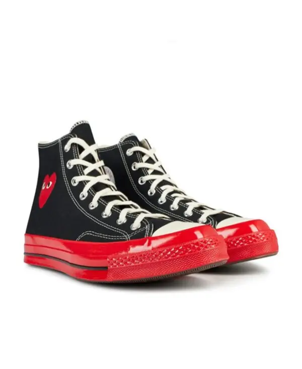 Play Comme Des Garcon Logo High-top Sneakers