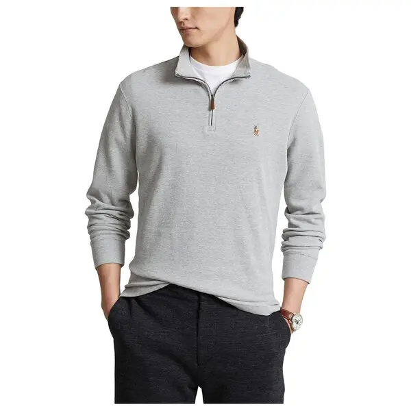 Polo Ralph Lauren Quarter Zip Sweater With Embroidered Logo