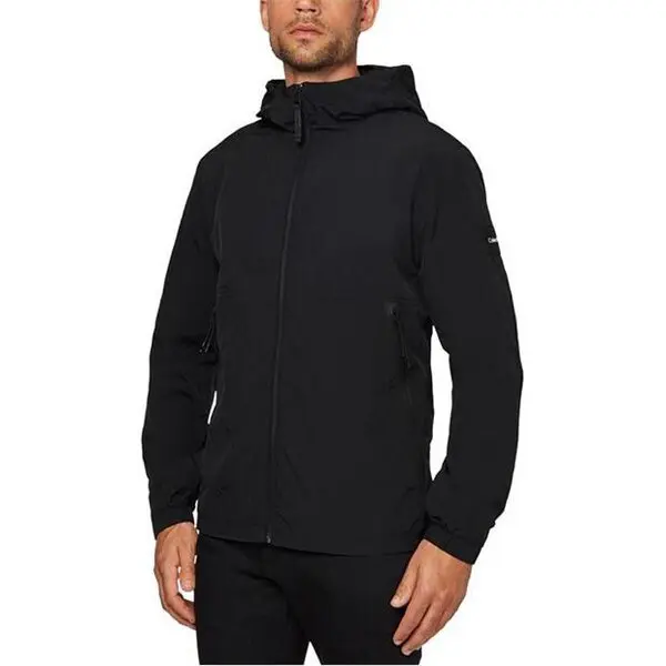 Calvin Klein Hooded Zip-up Casual Jacket With Logo Badge