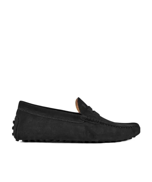 TOD'S Embossed Logo Gommino Driving Moccasins - Black