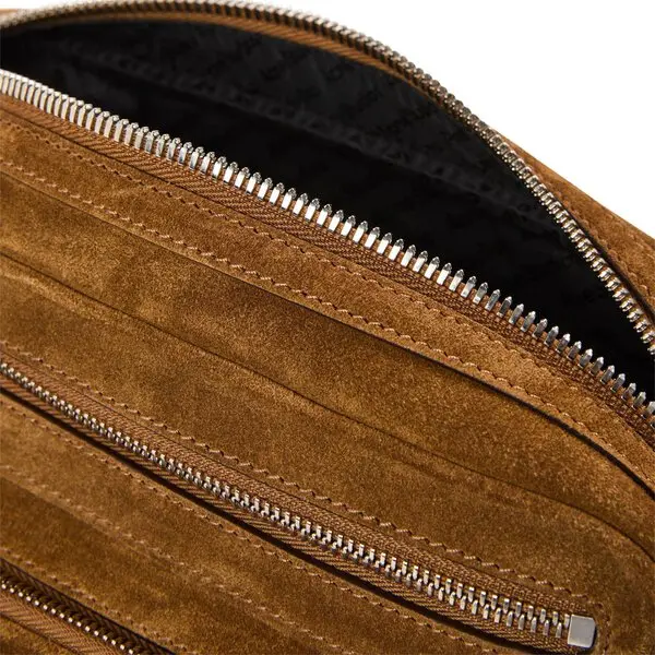 Acne Studios Suede Shoulder Bag With Adjustable Strap - Brown