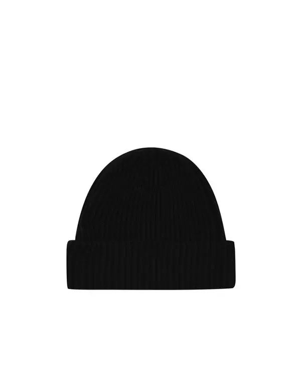 Stone Island Logo Patch Beanie - Black