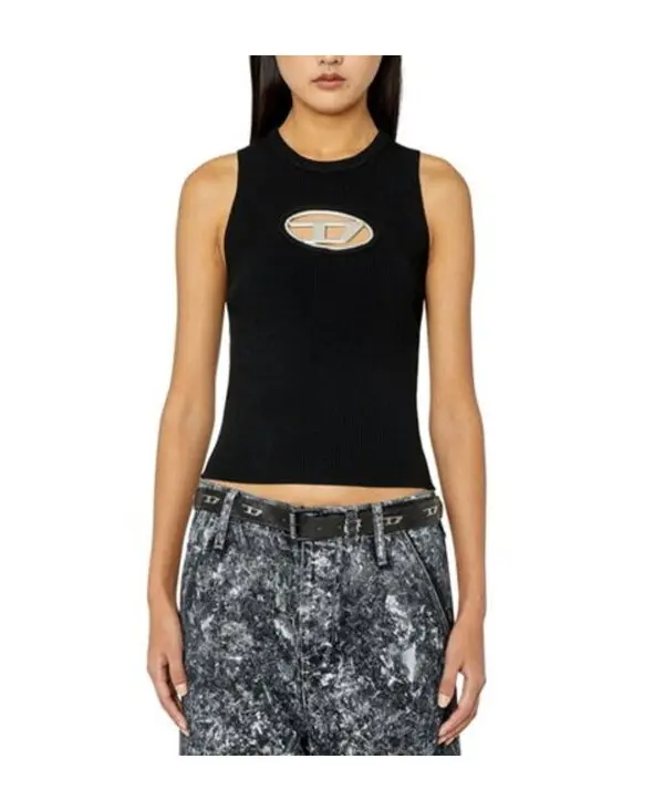 DIESEL® Sleeveless Knit Vest With Logo