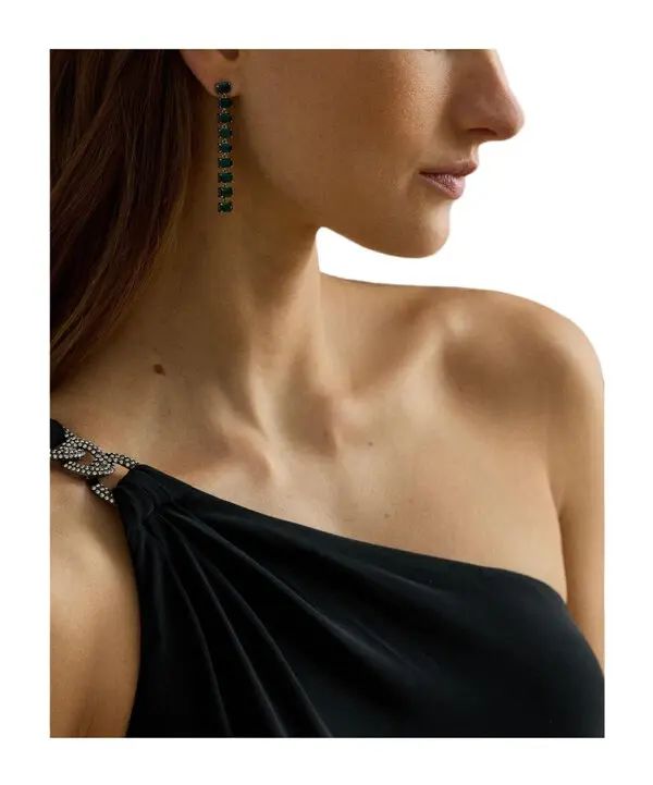 Ralph Lauren One-shoulder Gown With Chain Embellishment