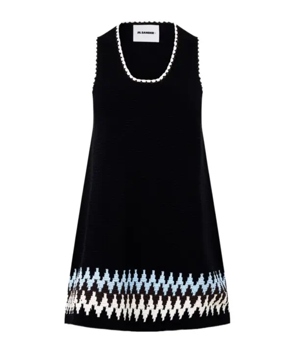 JIL SANDER Intarsia Knit Mini Dress