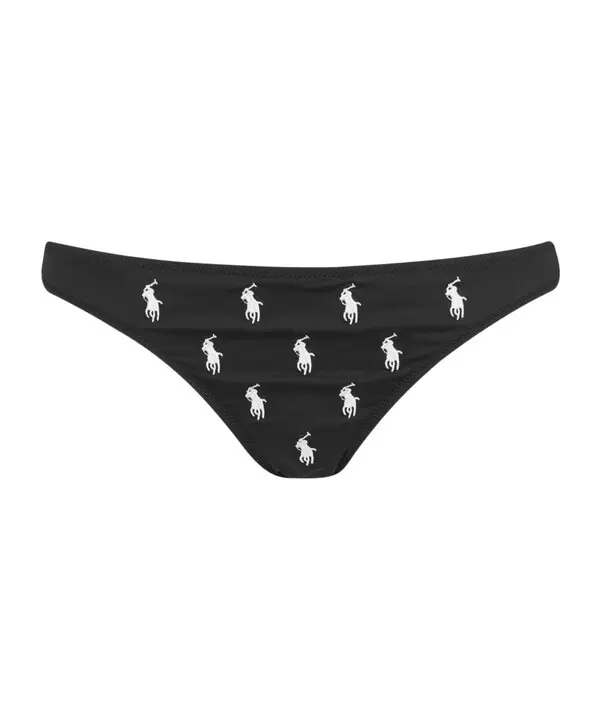 Polo Ralph Lauren Embroidered Logo Bikini Bottoms - Black