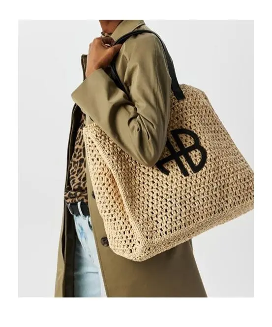 ANINE BING Rio Large Shoulder Bag - Natural