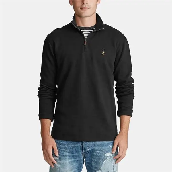 Polo Ralph Lauren Logo Zip-up Sweatshirt - Black