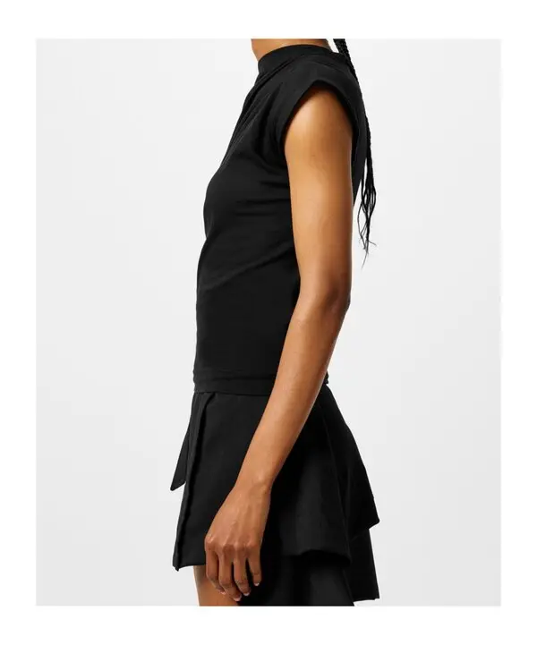 VIVIENNE WESTWOOD Logo Embroidered Cotton Top - Black