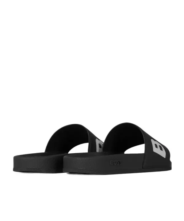 Hugo Boss Boss Logo Detail Slider Sandals - Black