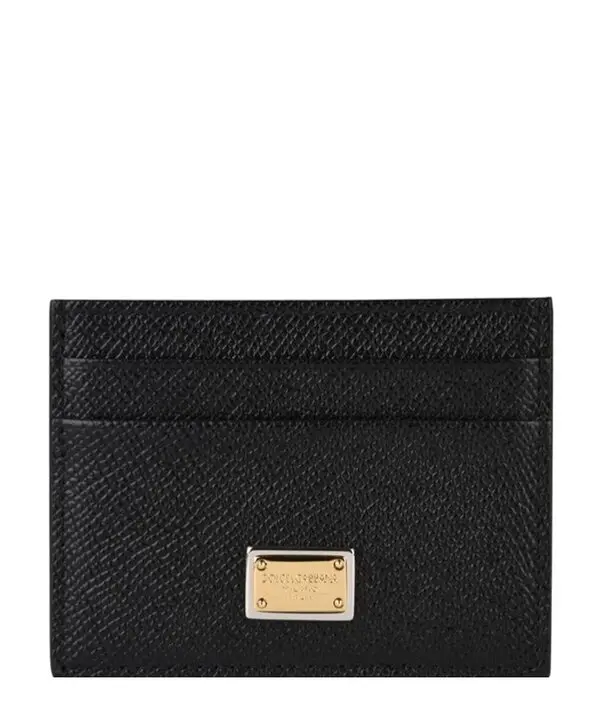 Dolce & Gabbana Leather Logo Plated Card Holder