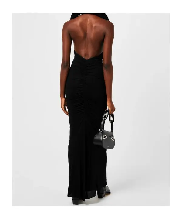 Off-White Sleeveless Maxi Dress With Open Back
