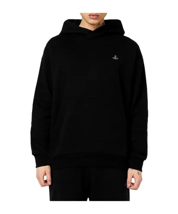 VIVIENNE WESTWOOD Cotton Embroidered Orb Hoodie - Black