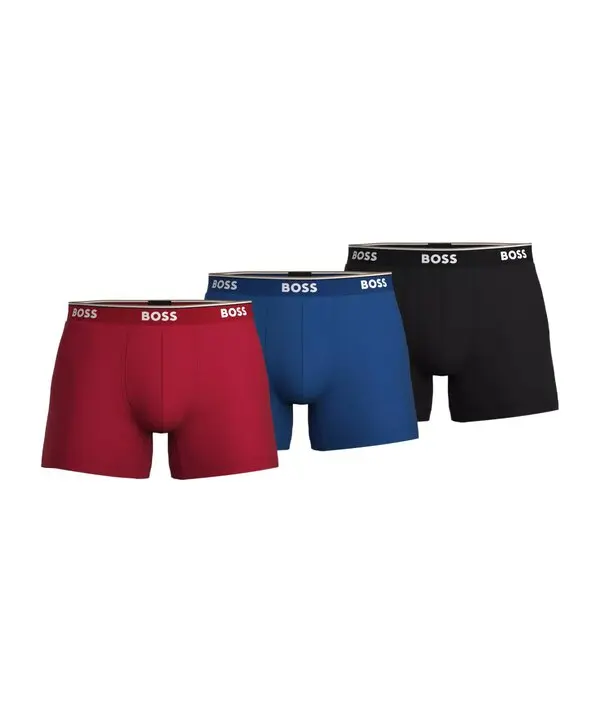 Hugo Boss Boss Bodywear 3 Pack Boxer Briefs With Logo Detail - Red