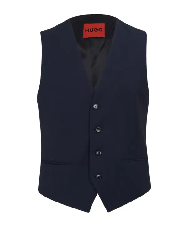 Hugo Boss Slim-fit Wool Blend Formal Waistcoat