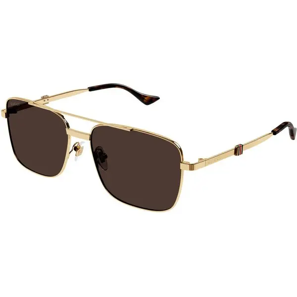 Gucci Web Pattern Square Frame Sunglasses