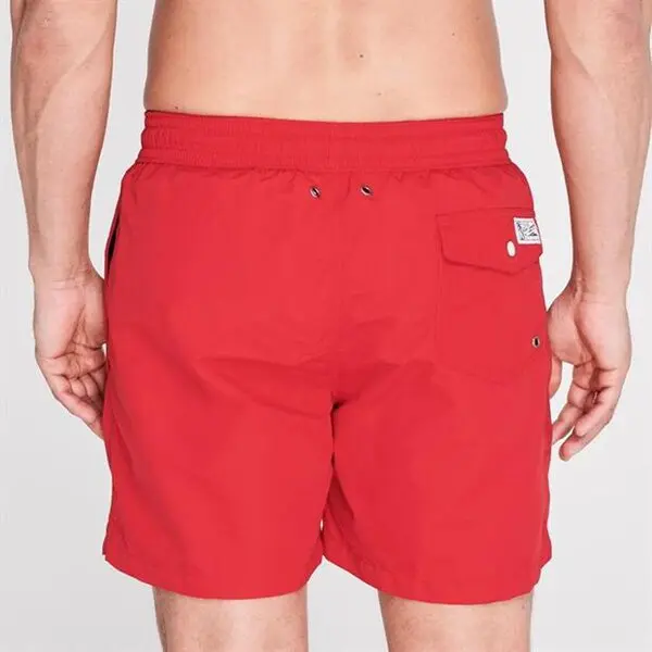 Polo Ralph Lauren Elasticated Waist Swim Shorts With Embroidered Logo - Red