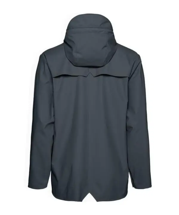 Rains Hooded Long-sleeved Raincoat - Black