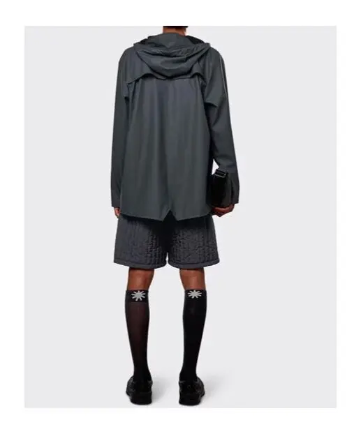 Rains Hooded Long-sleeved Raincoat - Black