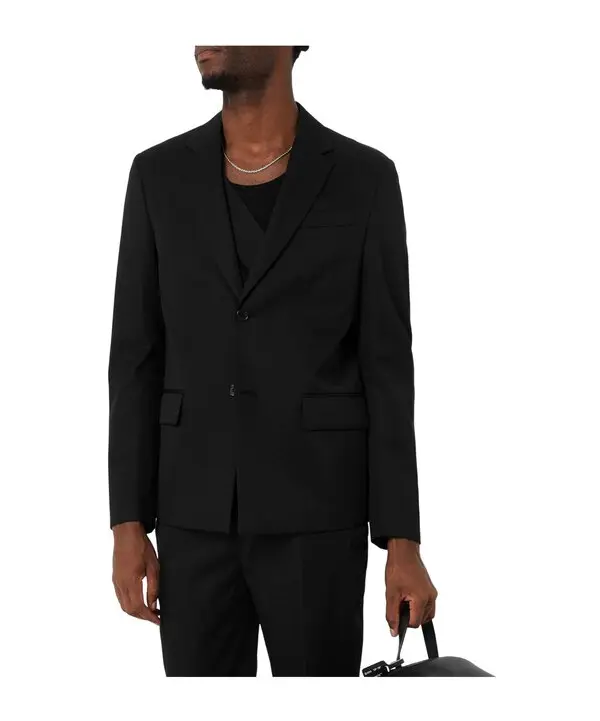 Off-White Embroidered Wool Long Sleeve Blazer