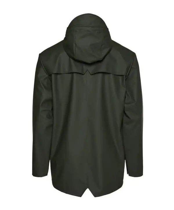 Rains Hooded Long-sleeved Raincoat - Black