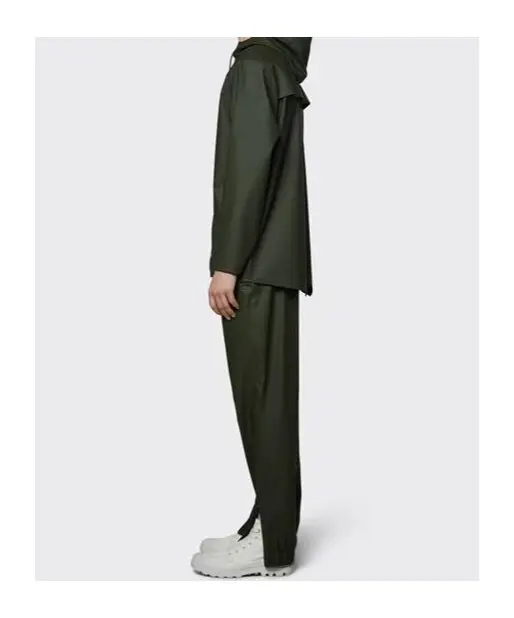 Rains Hooded Long-sleeved Raincoat - Black