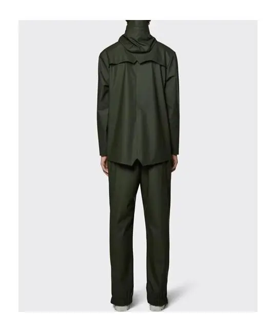 Rains Hooded Long-sleeved Raincoat - Black