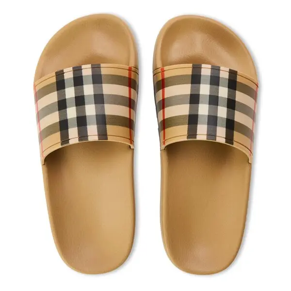 Burberry Furley Pool Sliders With Moulded Footbed - Nude