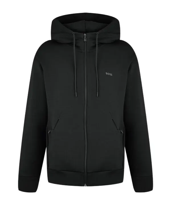 Hugo Boss Full-zip Hoodie With Adjustable Drawstring Hood