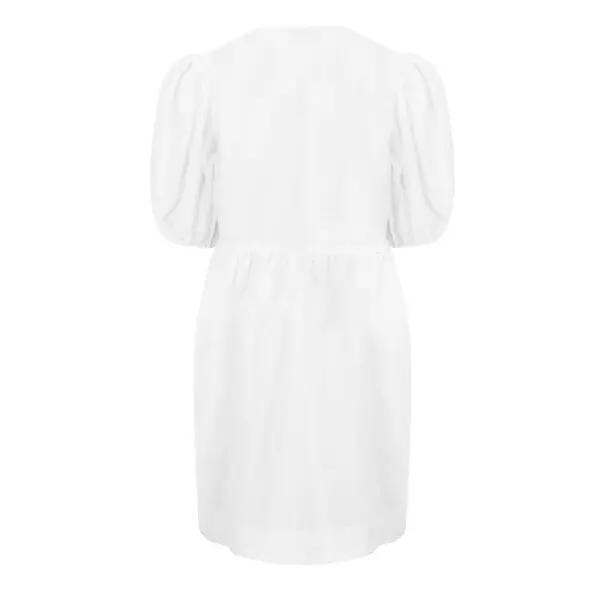 GANNI Short Sleeve Dress With Bow Detail