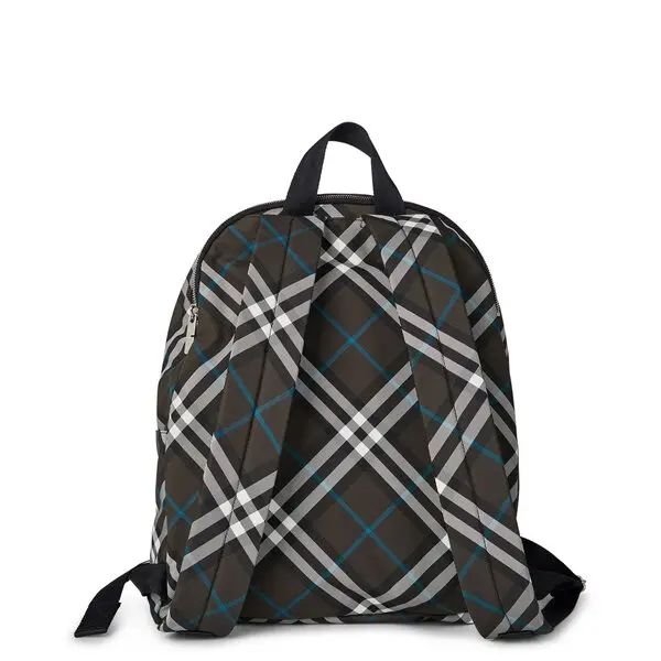 Burberry Plaid Backpack With Embroidered Logo