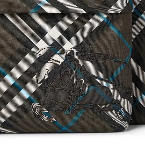 Burberry Plaid Backpack With Embroidered Logo