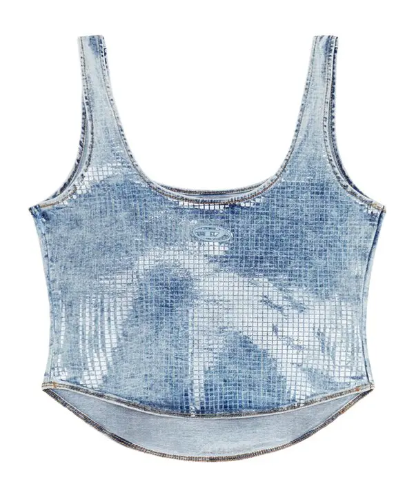 DIESEL® Sequin Cropped Denim Vest