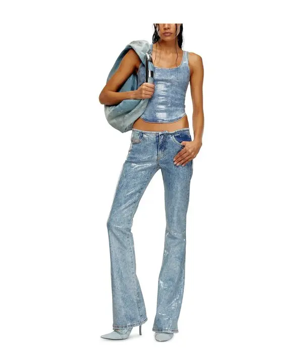 DIESEL® Sequin Cropped Denim Vest
