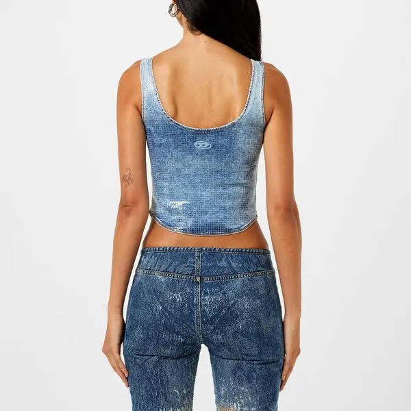 DIESEL® Sequin Cropped Denim Vest