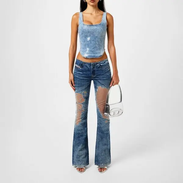 DIESEL® Sequin Cropped Denim Vest